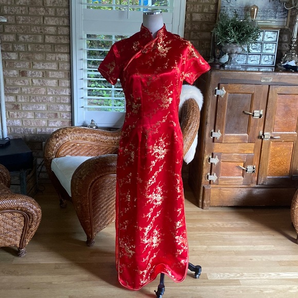 Jin Feng | Dresses | Jin Feng Red Traditional Asian Cheongsam Dress 38 ...